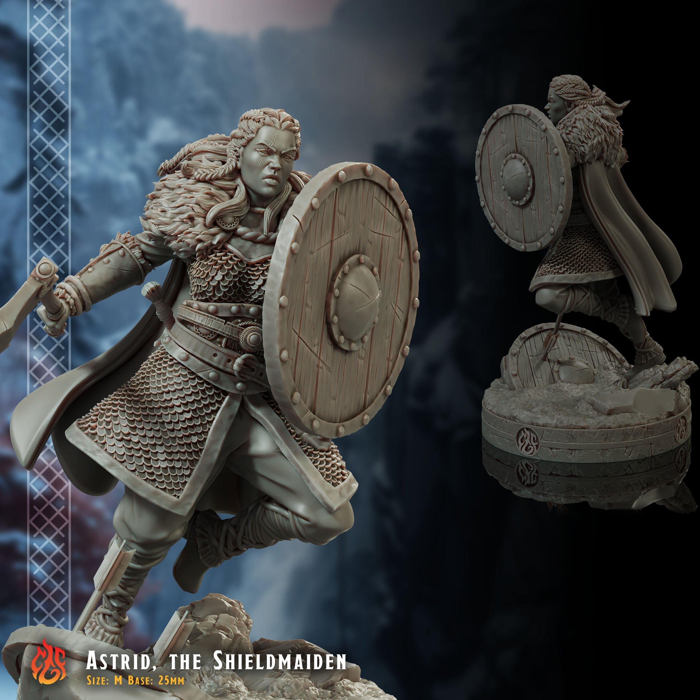 Astrid, the Shieldmaiden (Digital, STL files) – Crippled God Foundry