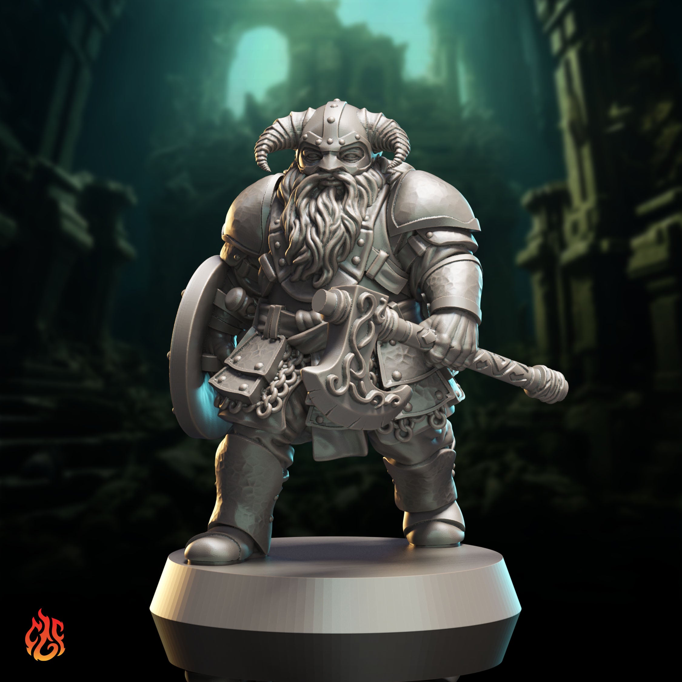 Ralgin the Dwarf Fighter (Digital, STL files) – Crippled God Foundry