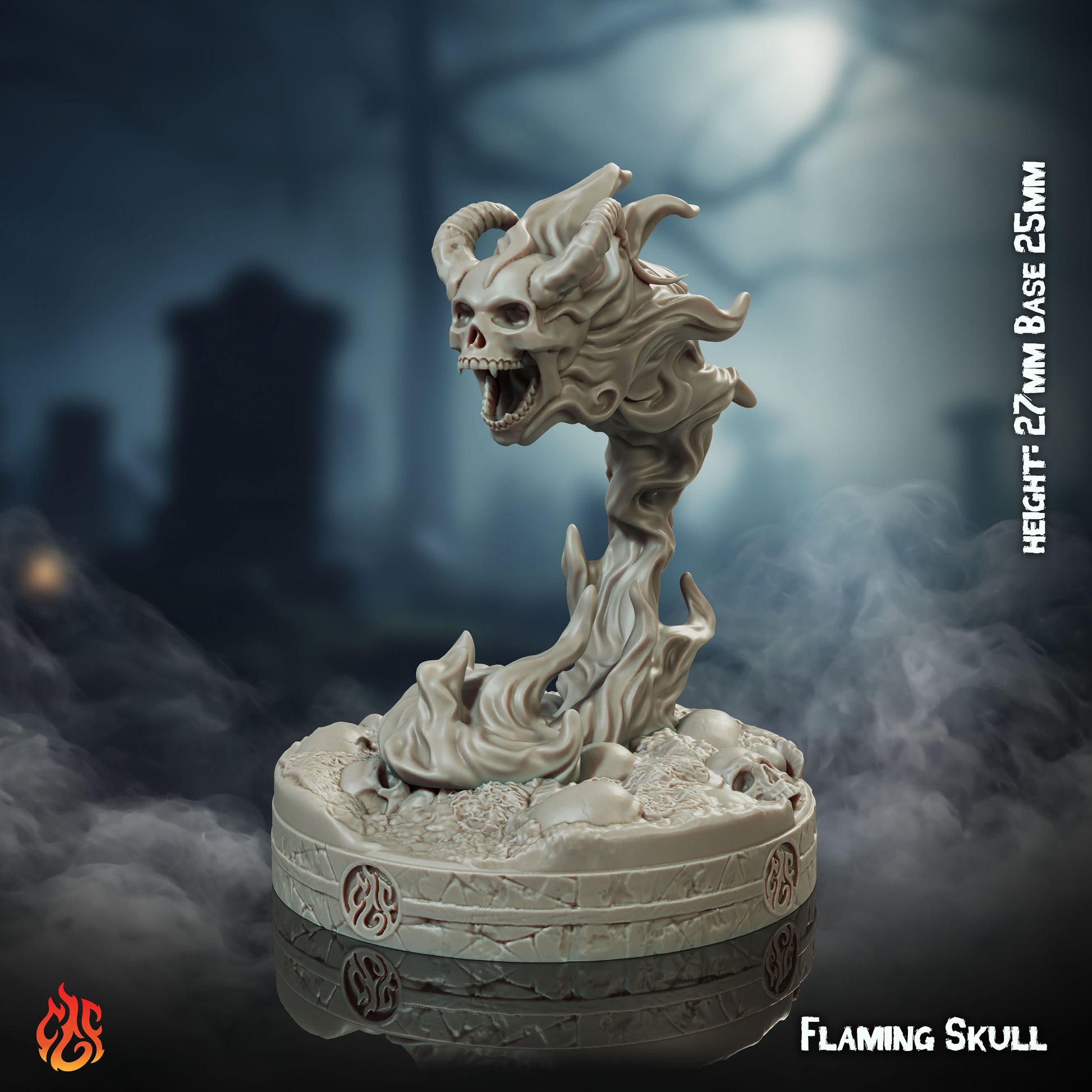 Flaming Skull (Digital, STL files) – Crippled God Foundry