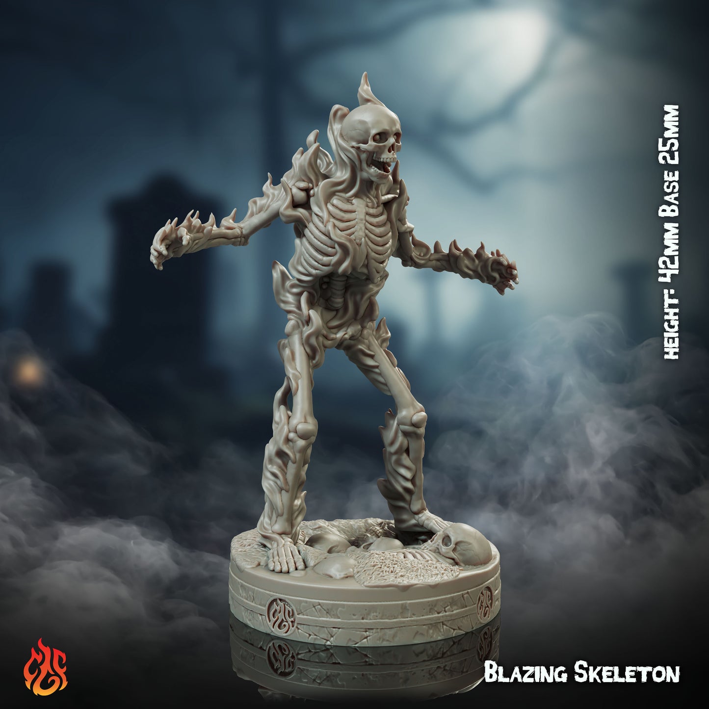 Burning Skeleton (Digital, STL files) – Crippled God Foundry
