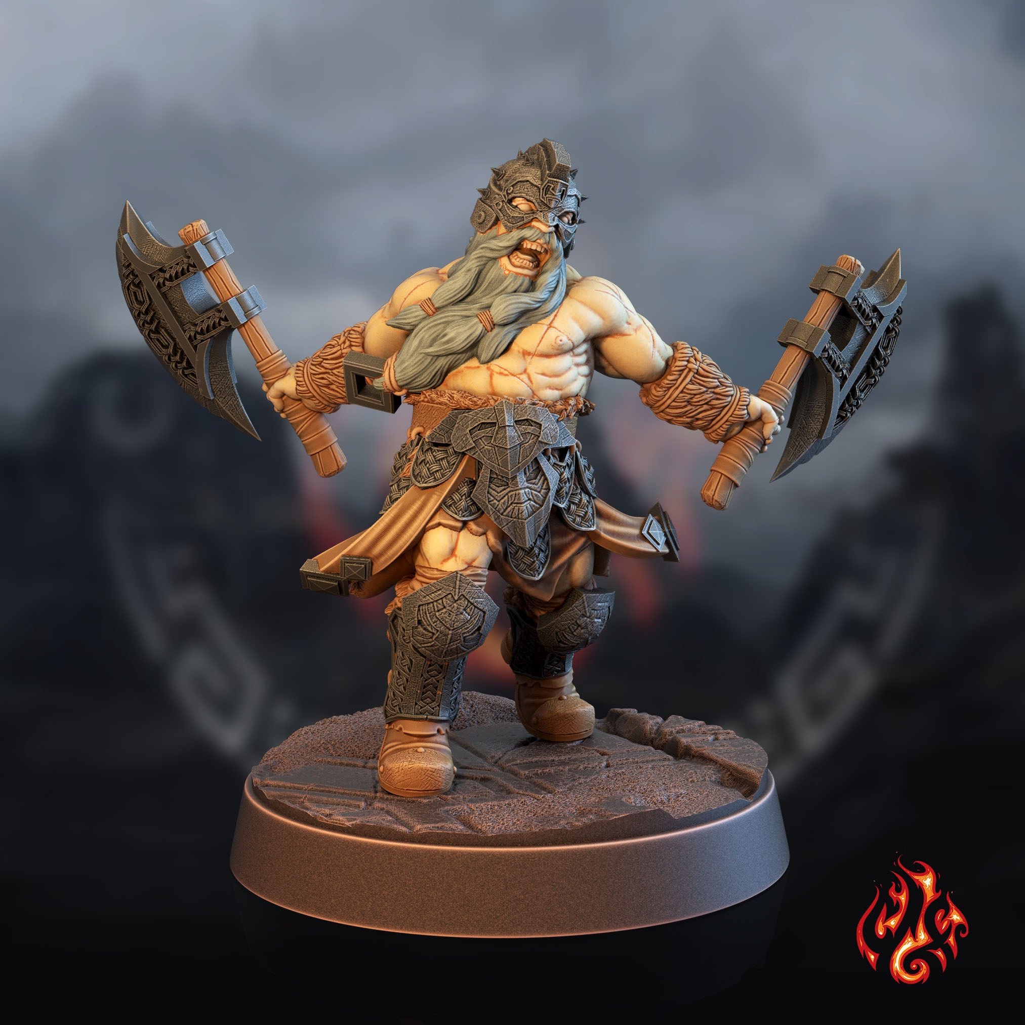 Berserker Enano (Digital, archivos STL) – Crippled God Foundry