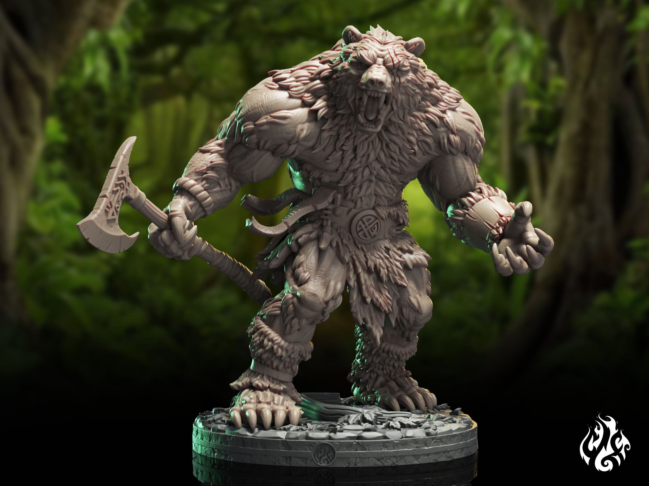 Vardelf werebear form (Digital, STL files) – Crippled God Foundry