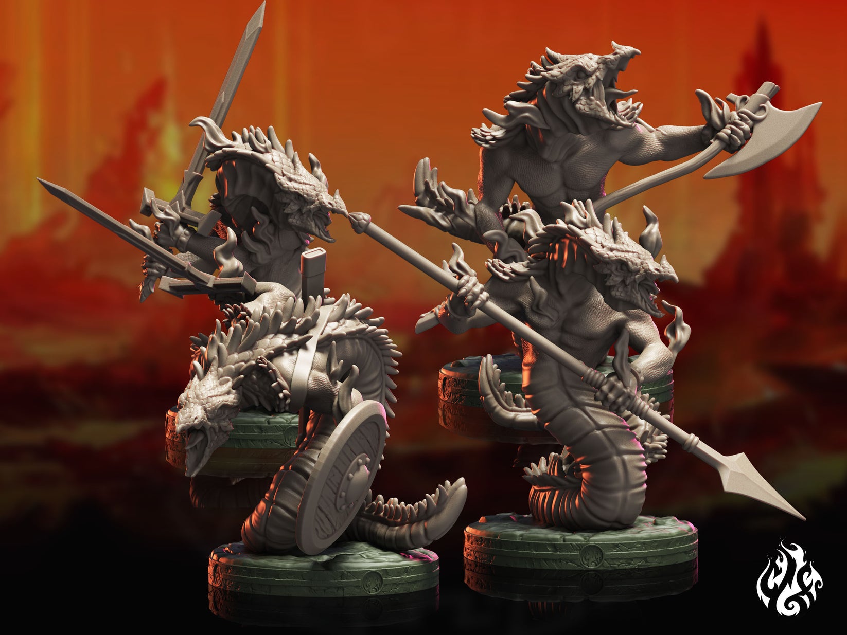 Flame Salamanders (Digital, STL files) – Crippled God Foundry